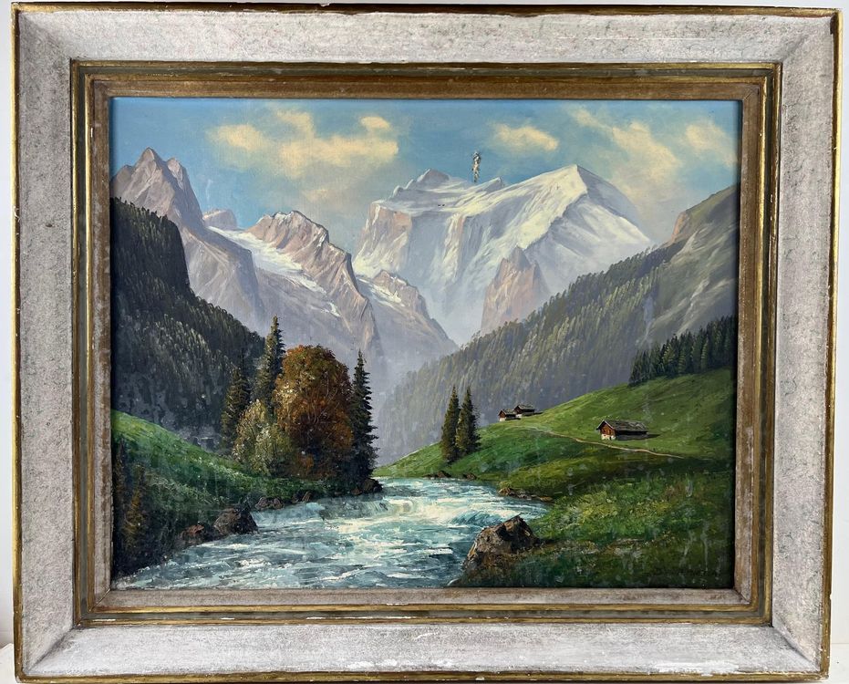 Grossser Berglandschaft Gemälde A. Pinella Signiert. (Gebraucht) in Neuhausen am Rheinfall für ...