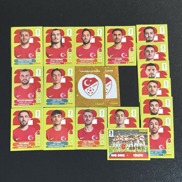 Türkei Panini Sticker FIFA WM 2026 Team Lot 29 Stück (Neu (gemäss ...