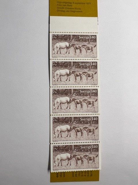 Carnet timbres Suède Chevaux Briefmarkenheft Schweden Pferde (Neu und ...