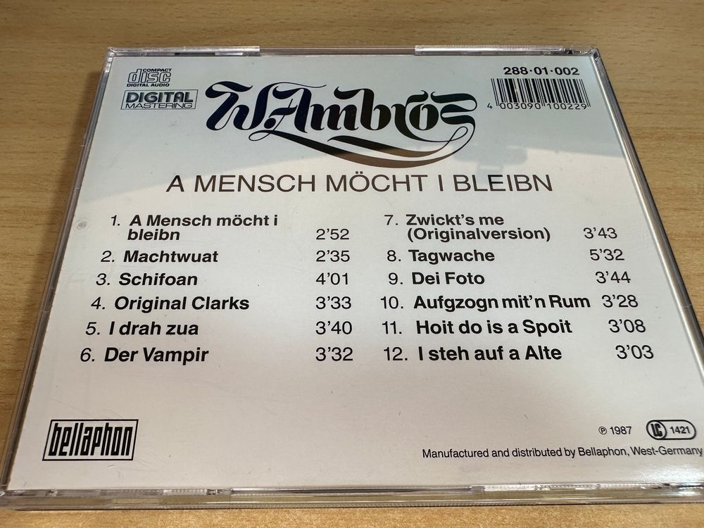 Y3 W. Ambros – A Mensch Möcht I Bleibn (Gebraucht) in Rikon im Tösstal ...