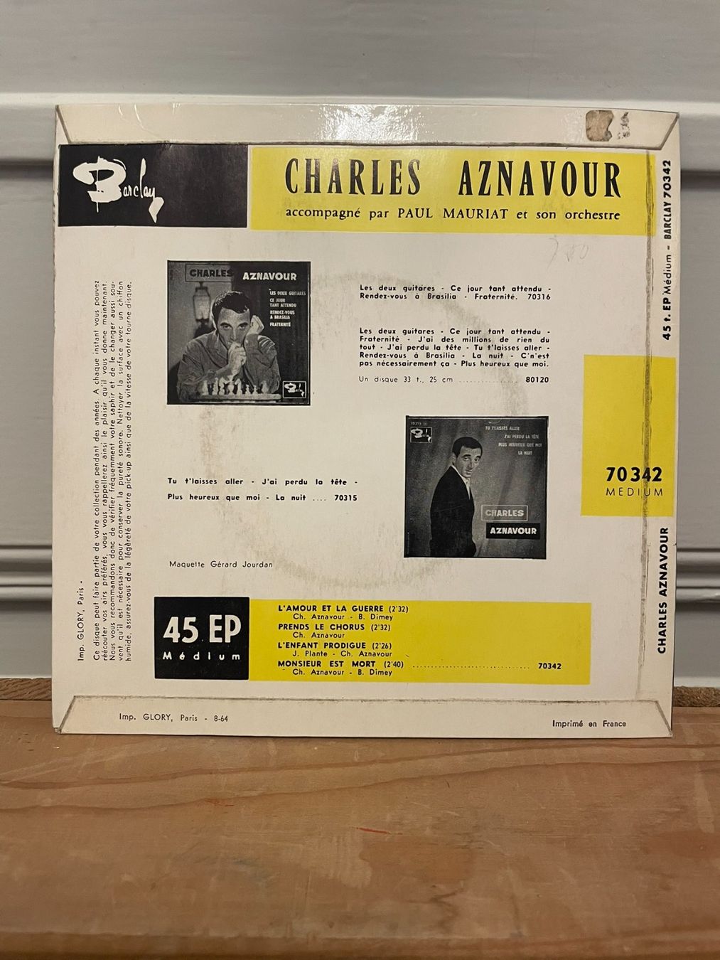 EP Charles Aznavour – L'Amour Et La Guerre 1960 VG++ (Gebraucht) in ...