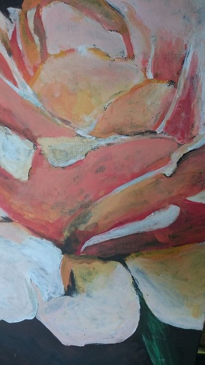 Original Gemälde Rose Acryl auf Leinwand | Kaufen auf Ricardo