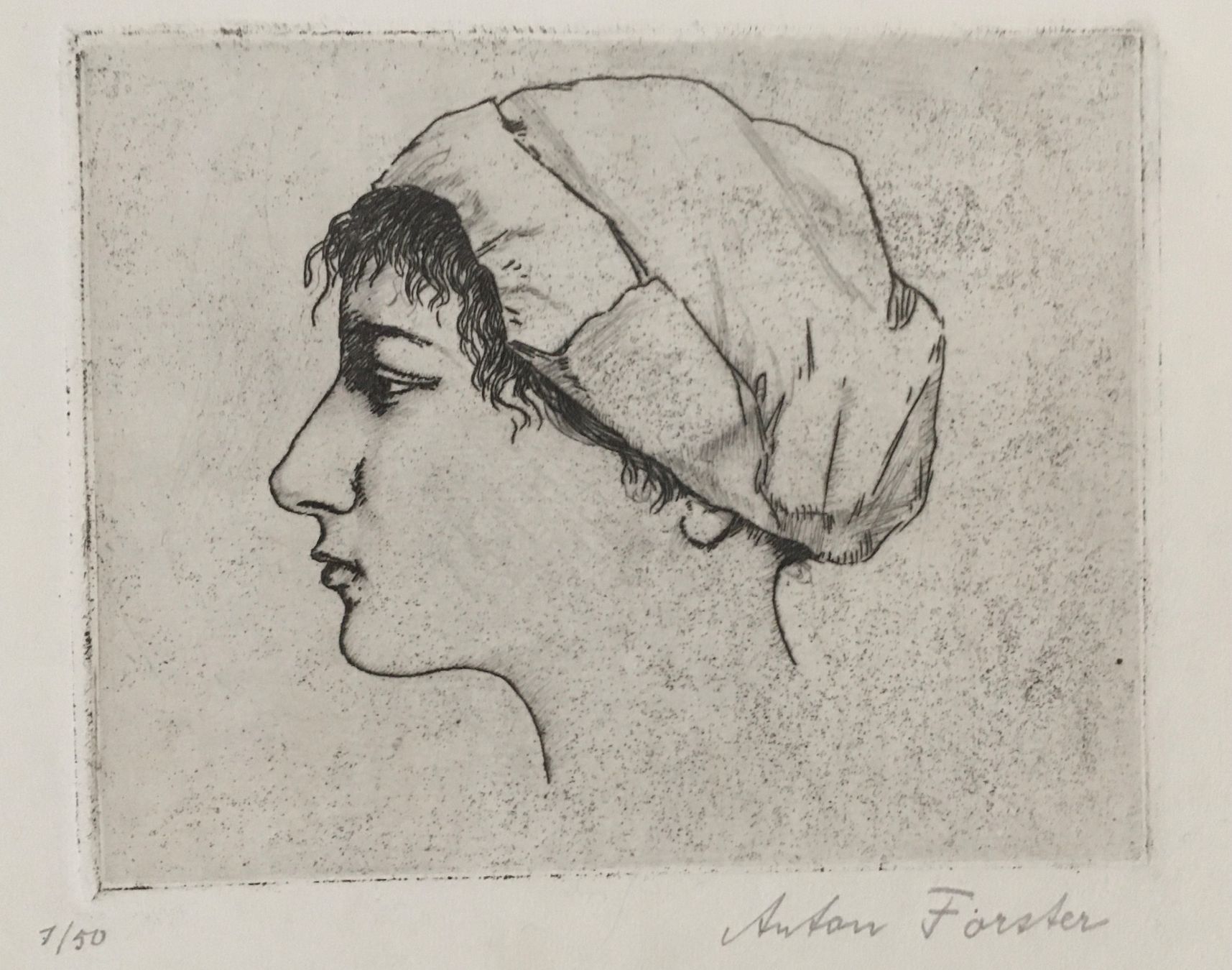 🟡 Mädchen Holländisch - ANTON FORSTER sign. - Radierung (Gebraucht) in ...