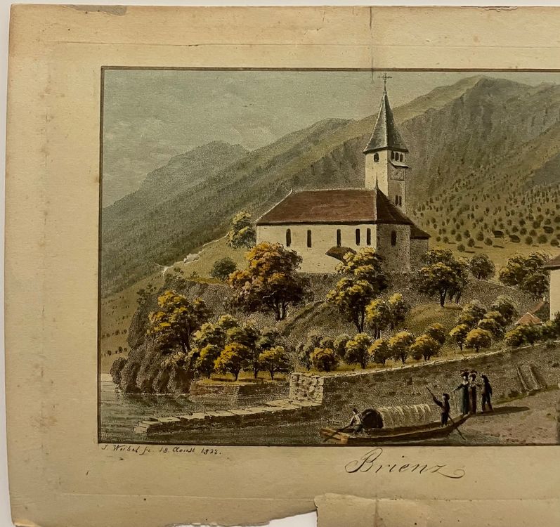 Jakob Samuel Weibel 1771- 1846 Kolorierte Stich von Brienz (Gebraucht ...