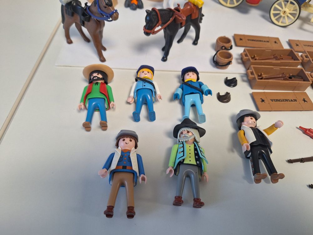 Western Set mit 2 Planwagen, Figuren Pferde, Zubehör | Kaufen auf Ricardo
