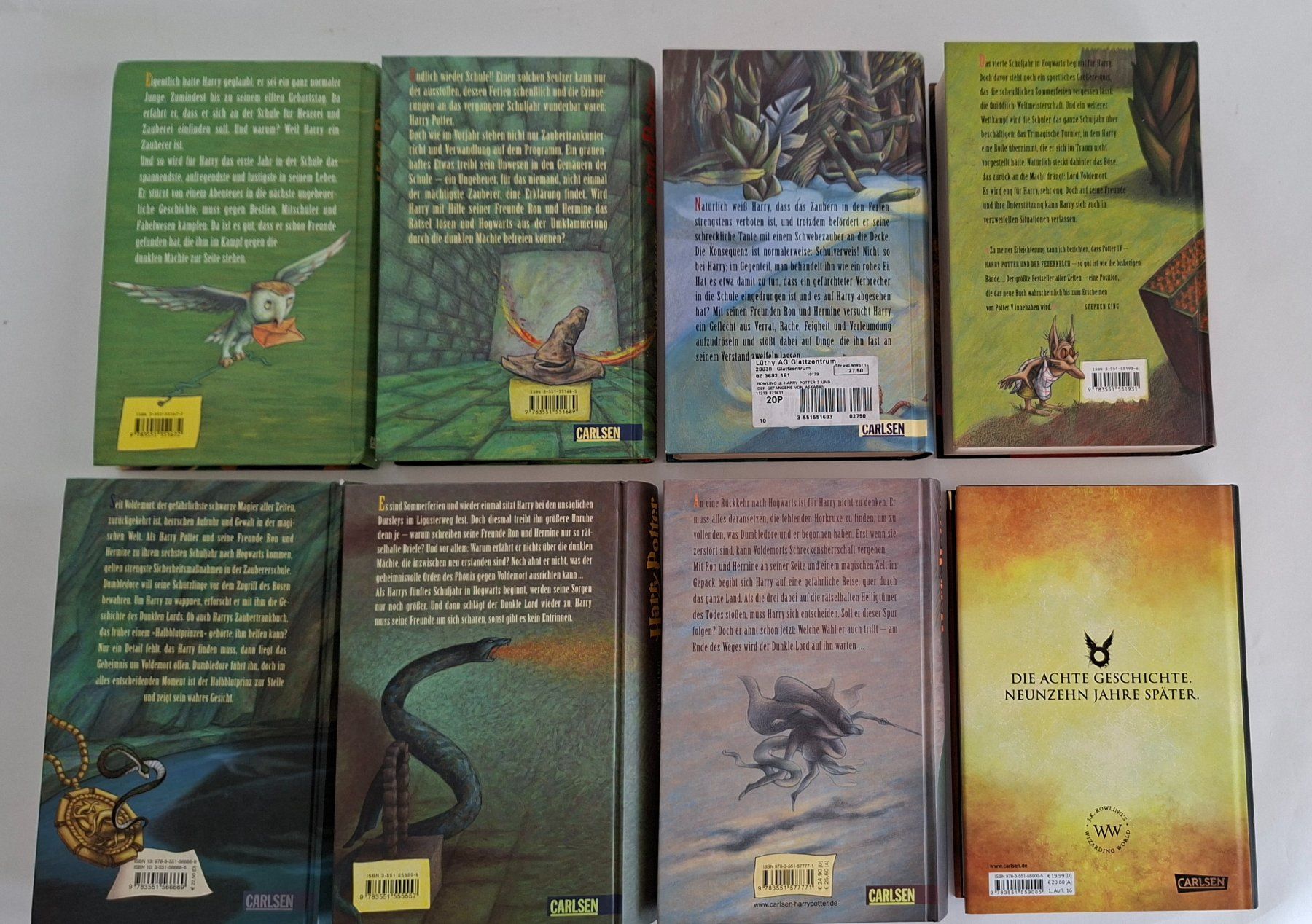 Komplette Harry Potter Bd. 1-7 + H.P. das verwunschene Kind (Gebraucht ...