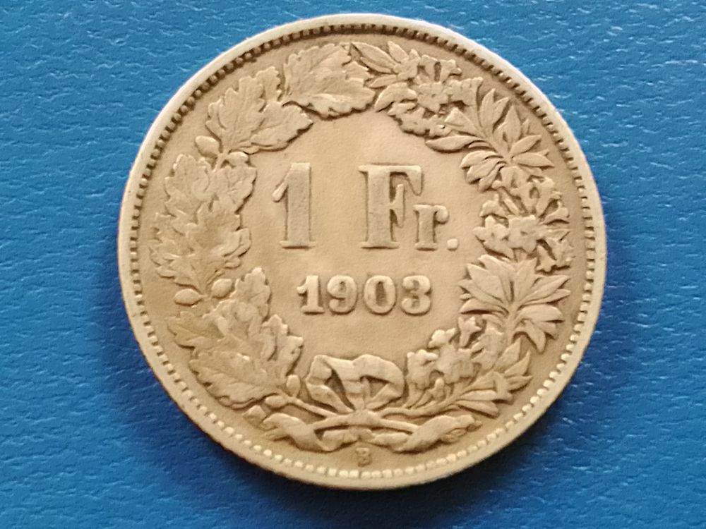 Pièce rare 1 Franc Helvetia 1903 Suisse Argent | Kaufen auf Ricardo