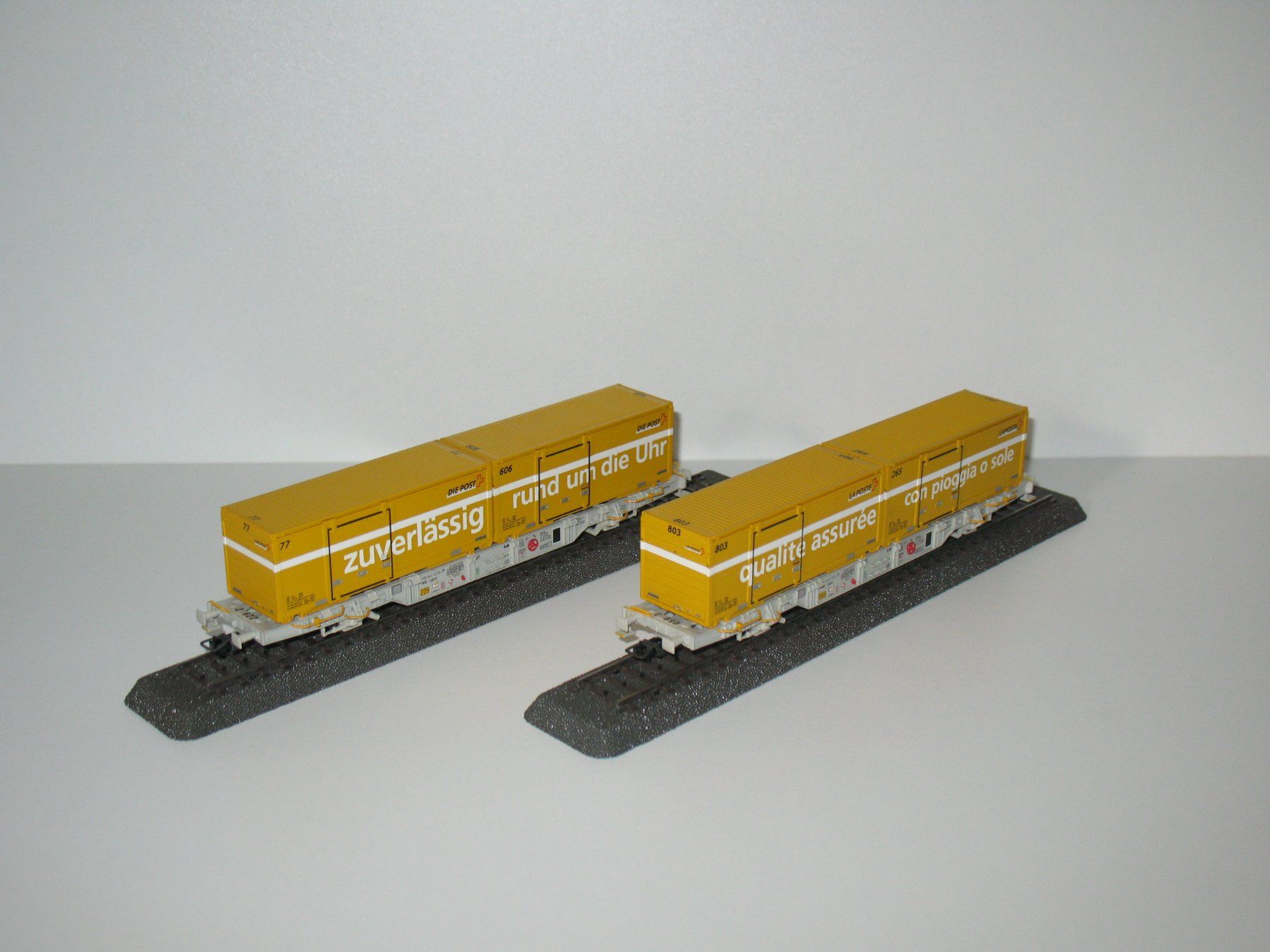 SBB Containertragwagen-Set "Schweizer Post" / Liliput 240035 (Gebraucht ...