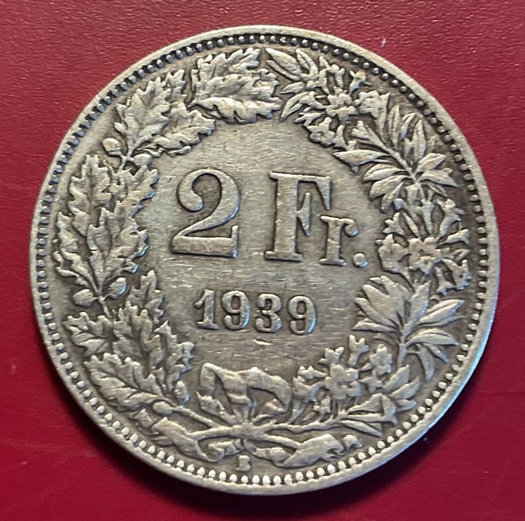 Silbermünze 2 Franken, Jahrgang 1939 | Kaufen auf Ricardo
