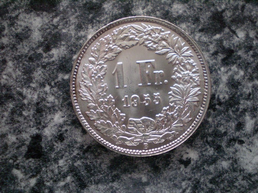 1 Fr. 1955 !!! sehr Rar !!! unz./stgl !!! Top Münze !!! (Neu (gemäss Beschreibung)) in Dierikon ...