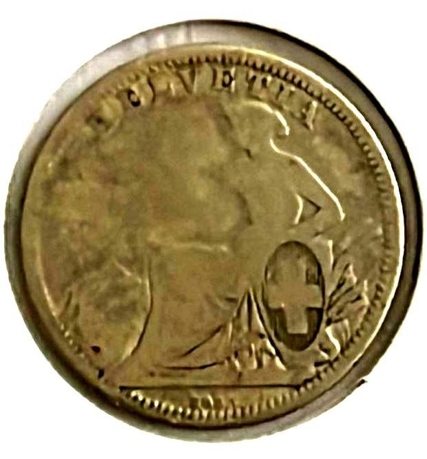 * SCHWEIZ * 1 Fr 1861 Sitzende HELVETIA SILBER Münze (Gebraucht) in Glis für CHF 5 – mit ...