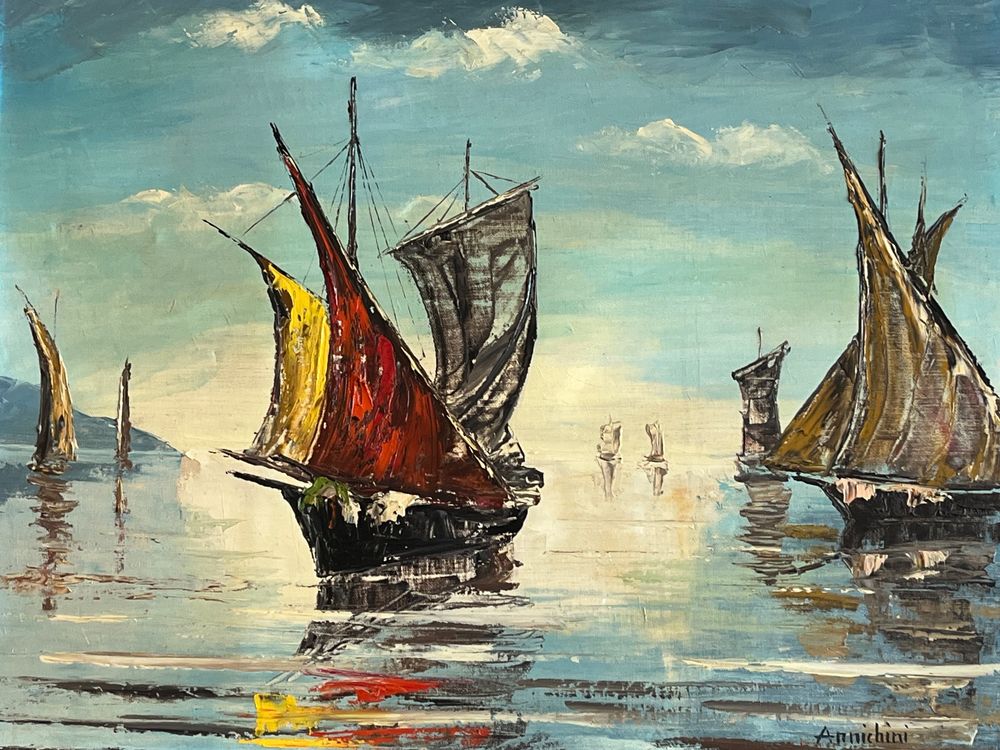 ANNICHINI Original ÖlGemälde Schiffe | Kaufen auf Ricardo