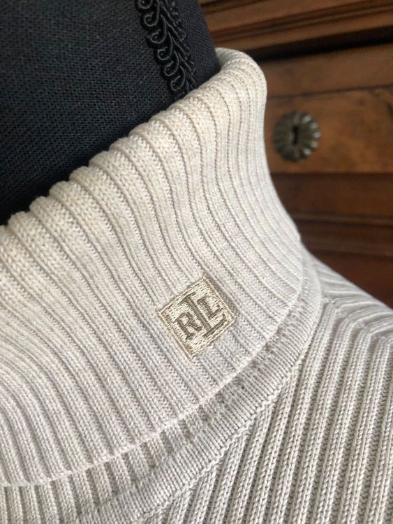 Ralph Lauren Rollkragen Pulli in beige 100% Cotton Gr. L (Gebraucht) in ...