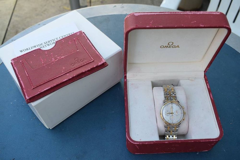 Montre Omega neuve Speed Master Devile acier or 18 kt (Neu und ...