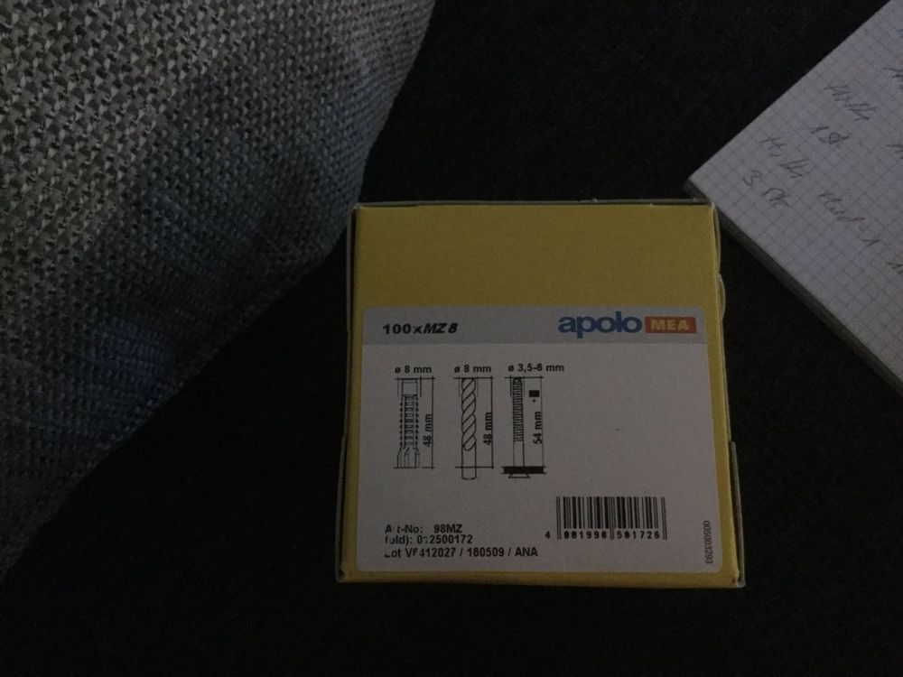 Dübel Apolo MEA (Neu und originalverpackt) in Pratteln für CHF 4 – mit ...