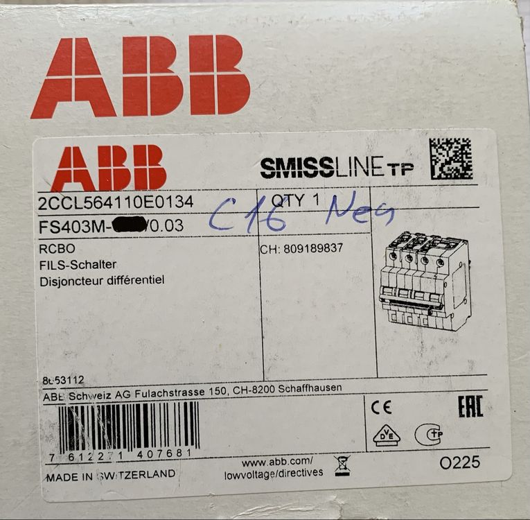 ABB FS403M FILS - Schalter C16A / 30 mA | Kaufen auf Ricardo