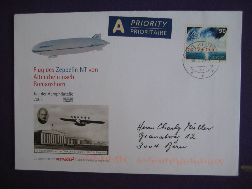 Flugbrief Zeppelin NT Altenr.-Romanshorn (Neu (gemäss Beschreibung)) in Wangs für CHF 1 – mit ...