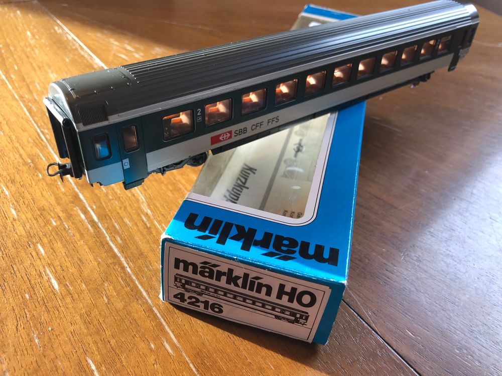 Märklin HO SBB Schnellzugwagen 2. Klasse (Art. 4216) mit OVP (Gebraucht ...