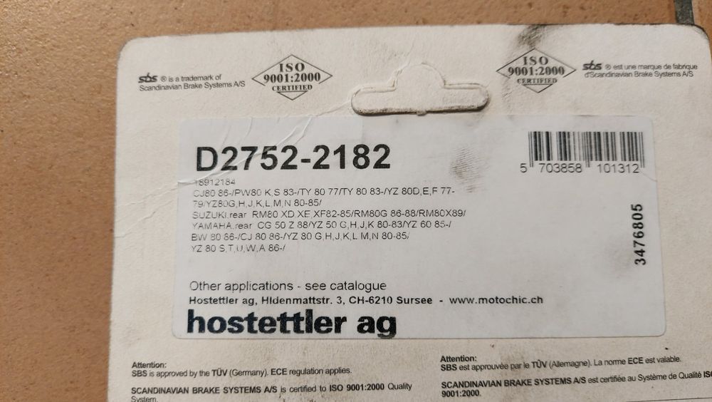 Yamaha Bremsbeläge / Bremsbacken D2752-2182 YZ 80 (Gebraucht) in ...