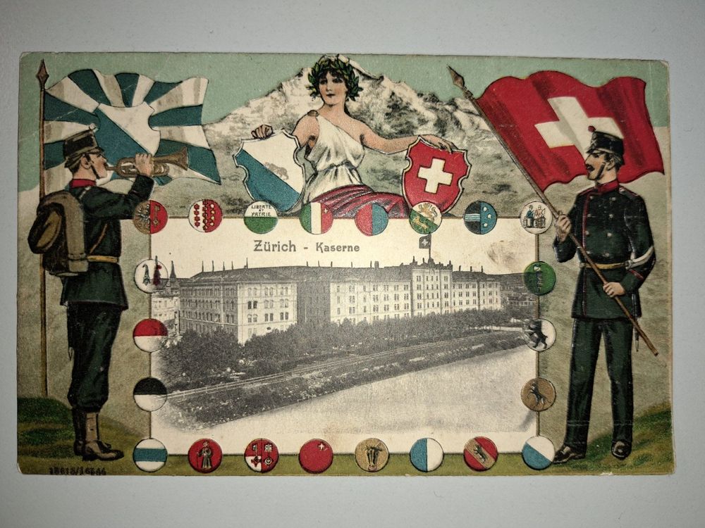 Zürich - Kaserne Litho-Ansichtskarte 1914 | Kaufen auf Ricardo