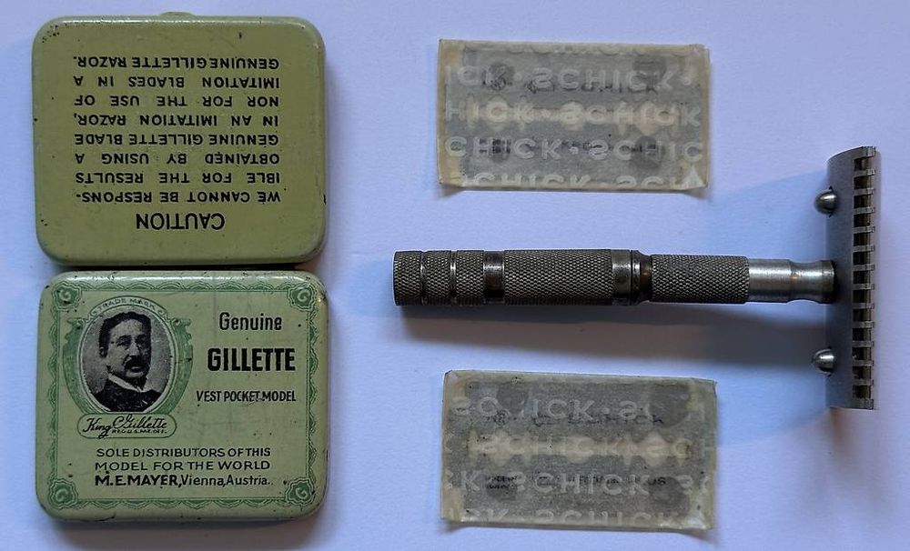 Gillette Rasierhobel "Vest Pocket Model" mit Originaldose (Gebraucht ...