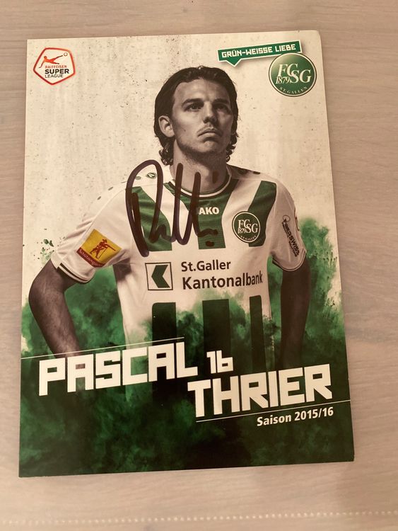Pascal Thrier FCSG Autogramm (Gebraucht) in Dietikon für CHF 1 – mit Lieferung auf Ricardo kaufen
