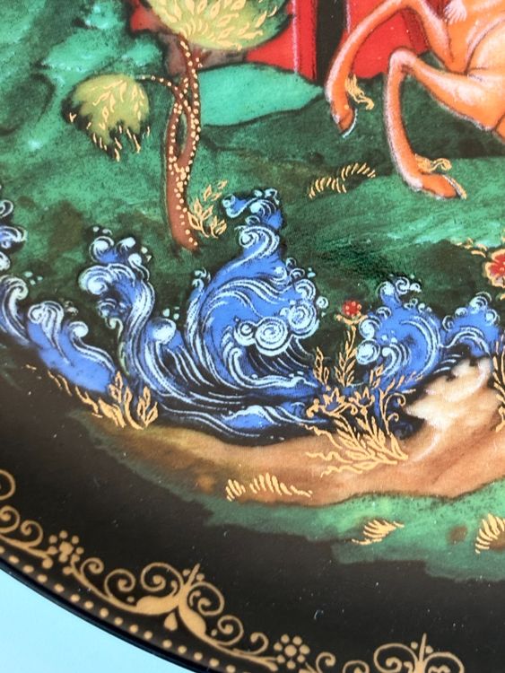 HANDBEMALTER TELLER 20cm PRINZ SCHLOSS DRACHE 🧲 NO. 8605 (Gebraucht) in Zürich für CHF 1 – nur ...