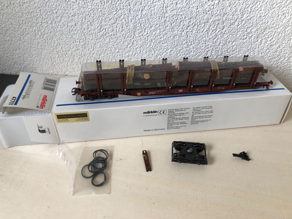 Märklin H0 47711 Rungenwagen mit Holzstämmen, defekt (Gebraucht) in ...