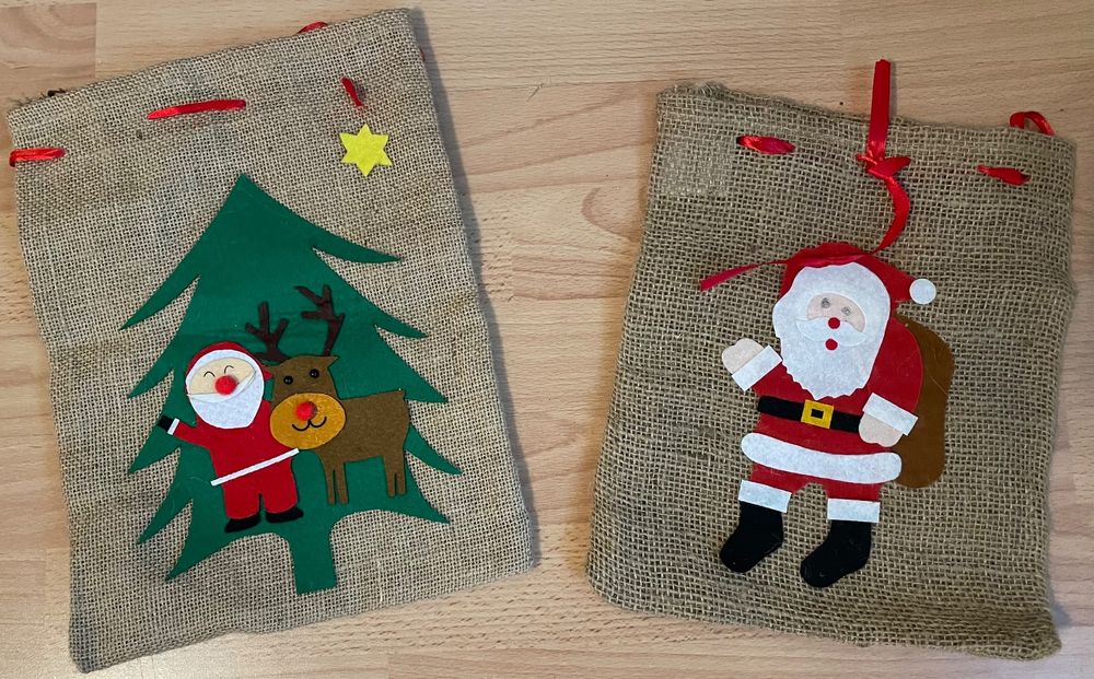2x Weihnachtsmann, Jutesack, Nikolaus Sack, Samichlaus | Kaufen auf Ricardo
