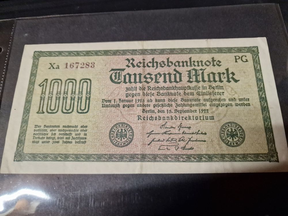 Reichsbanknote 1922 | Kaufen auf Ricardo