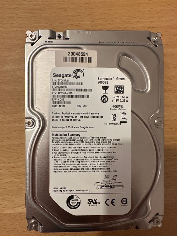Seagate Barracuda Green 2TB / 2000GB | Kaufen auf Ricardo
