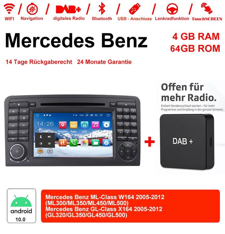 Benz ML/GL Autoradio Android 10 + DAB (Neu und originalverpackt) in Chur für CHF 540 – mit ...