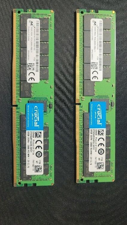 2x DDR4 SDRAM, 32GB, 288-Pin, PC4-21300, CT32G4RFD4266.36FD1 (Gebraucht ...