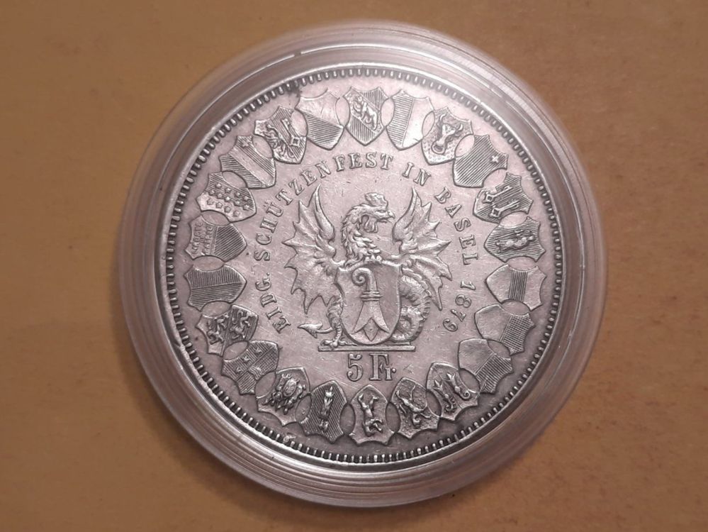 Schweiz 5 Franken Eidgenössisches Schützenfest in Basel 1879 (Gebraucht) in Buchs SG für CHF 82 ...