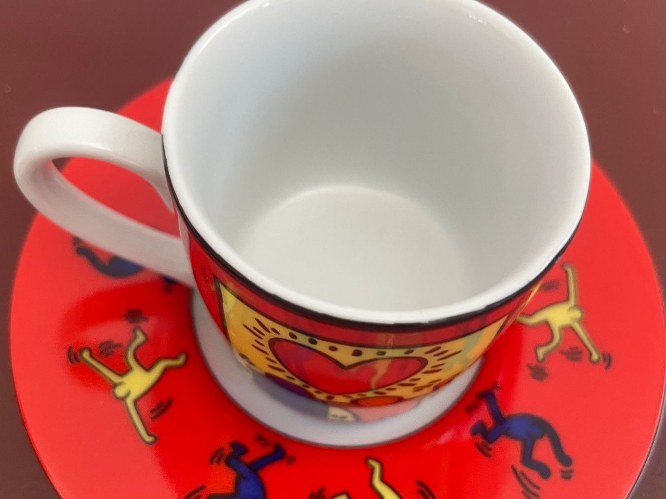 2 Keith Haring Espressotassen mit Untertassen, Top Zustand! (Neu ...