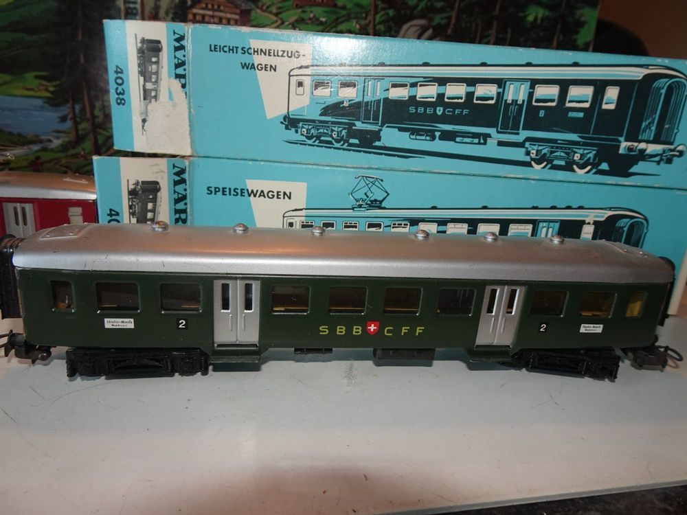 Märklin 4035/4038 1 SBB Personen-/1 Restaurantwagen H0 WS (Gebraucht) in Winterthur für CHF 24 ...