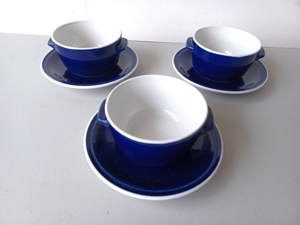 RÖSSLER 3 Bols Bleus foncés avec soustasses -F09 (Gebraucht) in Morges für CHF 18 – mit ...