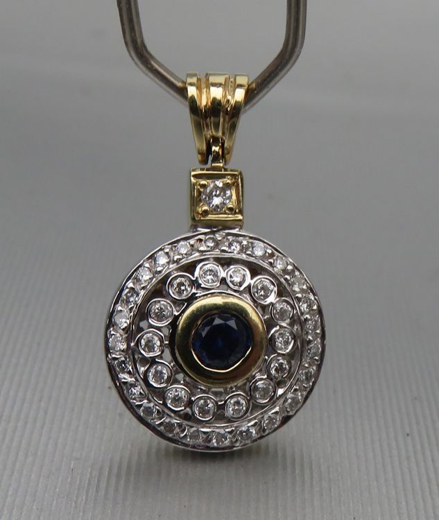 ANHÄNGER 750 GOLD BRILLANTEN / SAPHIR | Kaufen auf Ricardo