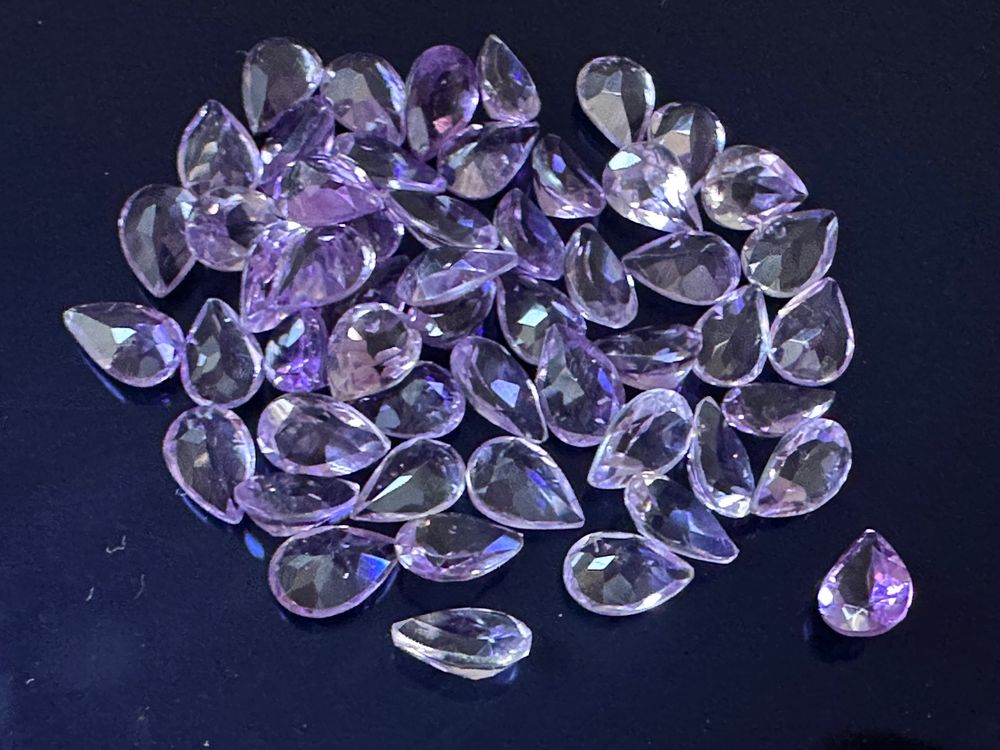 2 Stück Amethyst Pear 9 x6 mm – Erstklassige Qualität (Neu (gemäss ...