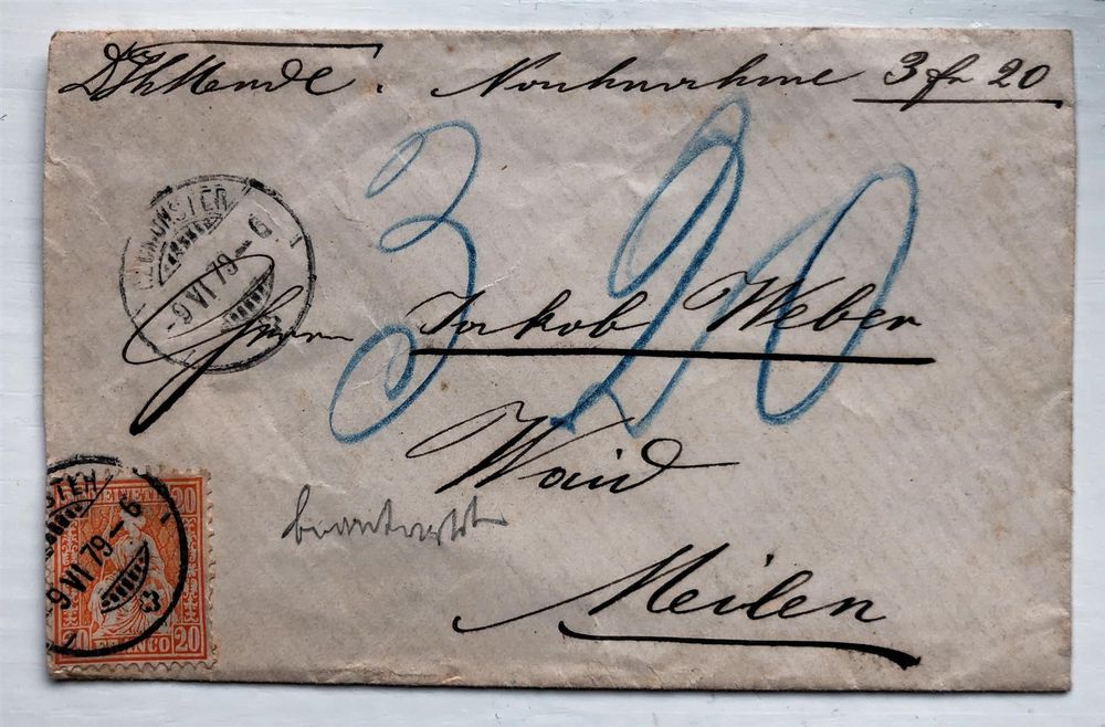 NN-Brief NEUMüNSTER ZH 9.6.1879 (Gebraucht) in Lufingen für CHF 4.9 – mit Lieferung auf Ricardo ...