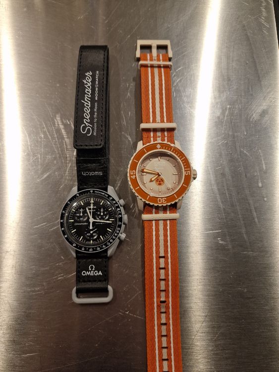 Set: Omega Moonswatch moon, Swatch x Blancpain arctic (Neu (gemäss ...