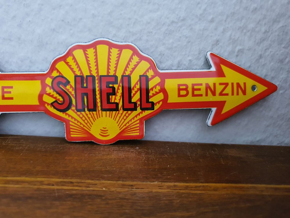Emailschild Shell Oele Benzin Emaille Schild Reklame Vintage | Kaufen ...