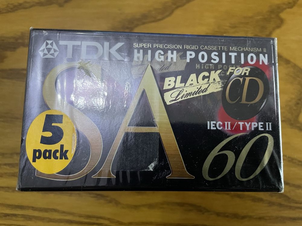 TDK SA 60 Cassette Audio Black Édition - 5 PCS NEW K7 (Neuf avec ...