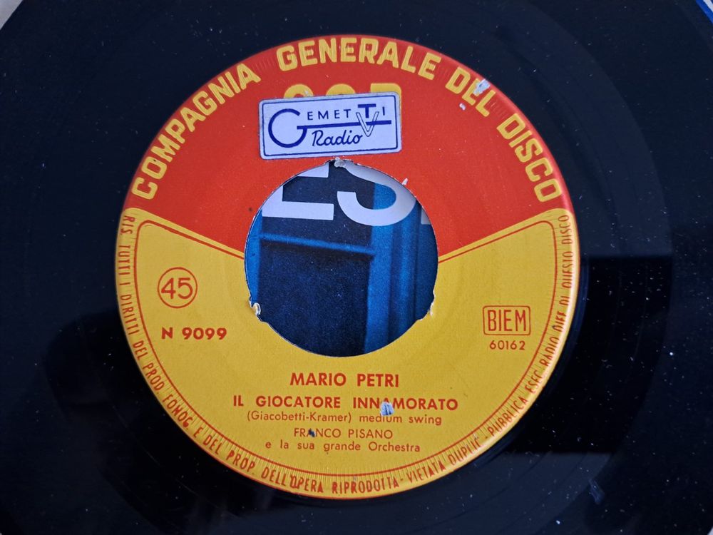 Mario Petri - Il Giocatore Innamorato/Addio Maria (7") (Gebraucht) in ...