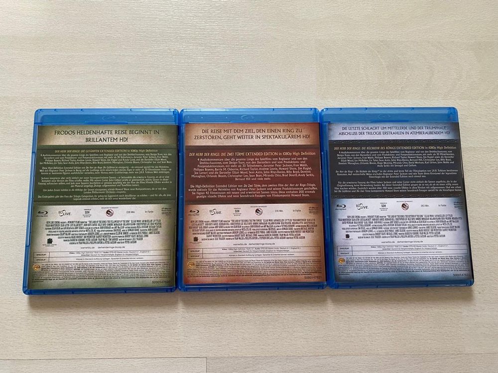 6 X Blu-ray s Der Herr der Ringe - Extended Edition Trilogie (Gebraucht ...