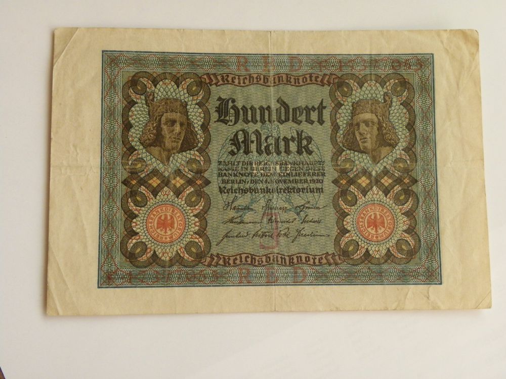 Deutschland 100 Mark 1920, P-69a, Gebraucht (Gebraucht) in ...