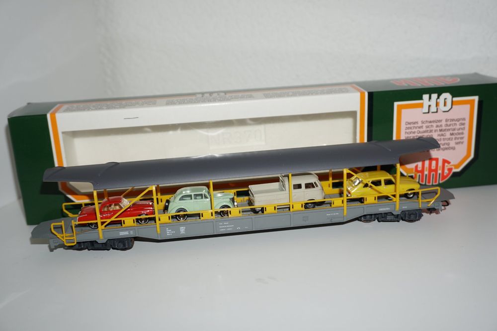 HAG 371 - BLS Autoverladewagen mit 4 Autos H0/DC (Gebraucht) in Matten ...
