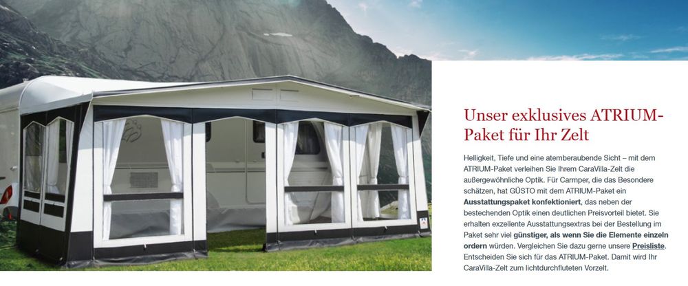 Wohnwagenvorzelt Modell Top/Atrium Marke Güsto (Neu und ...