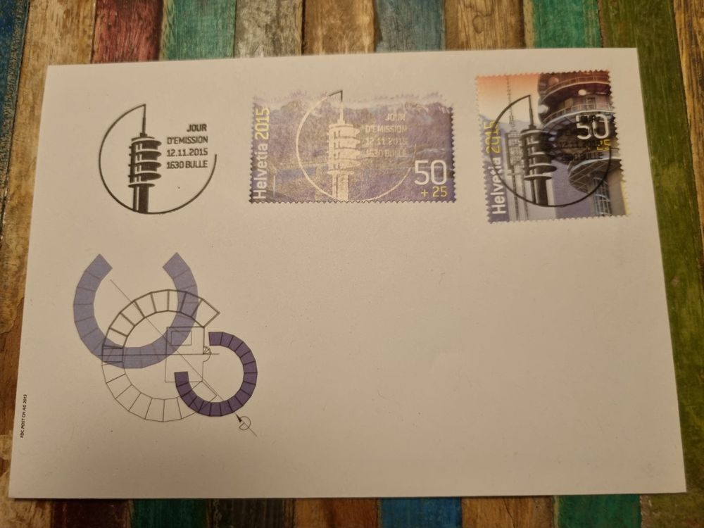 2015 FDC Blockausschnitt Tag der Briefmarke Vollstempel (Gebraucht) in Arni AG für CHF 5 – mit ...