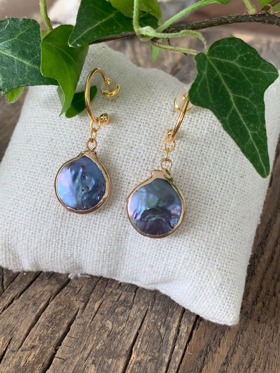 Edle Halbcreolen 18k vergold. Perlen (Neu und originalverpackt) in ...